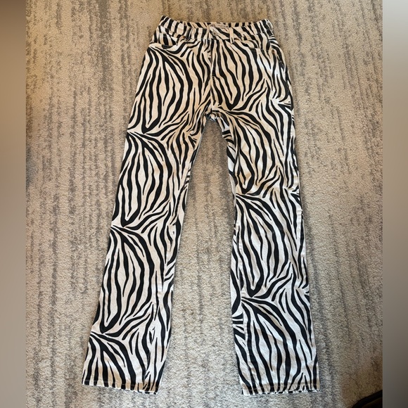 Zara | Jeans | Zara Zebra Print Straightleg Jeans | Poshmark